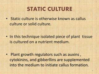 Basic techniques of plant tissue culture | PPTX