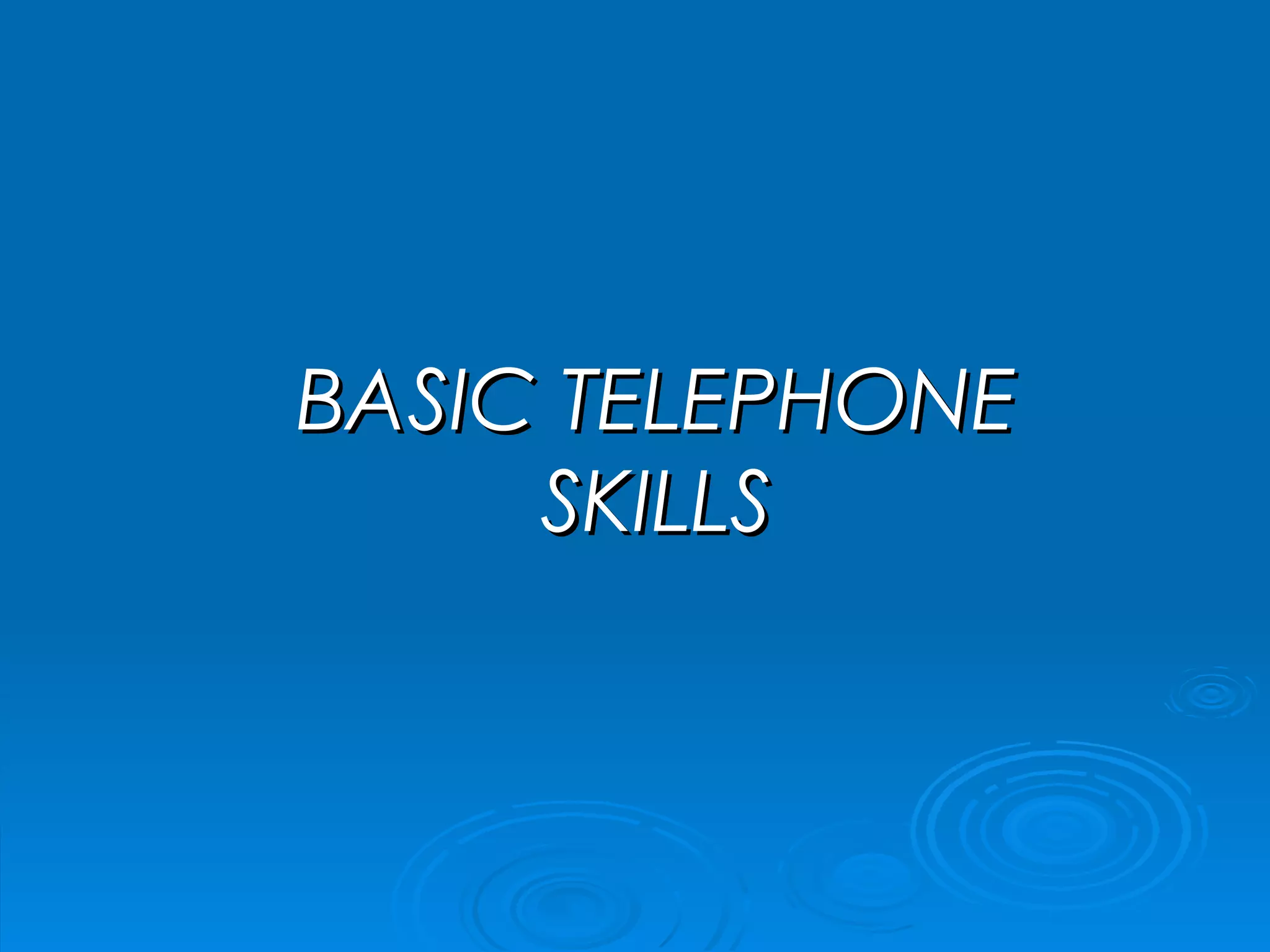 Basic telephone skills | PPT
