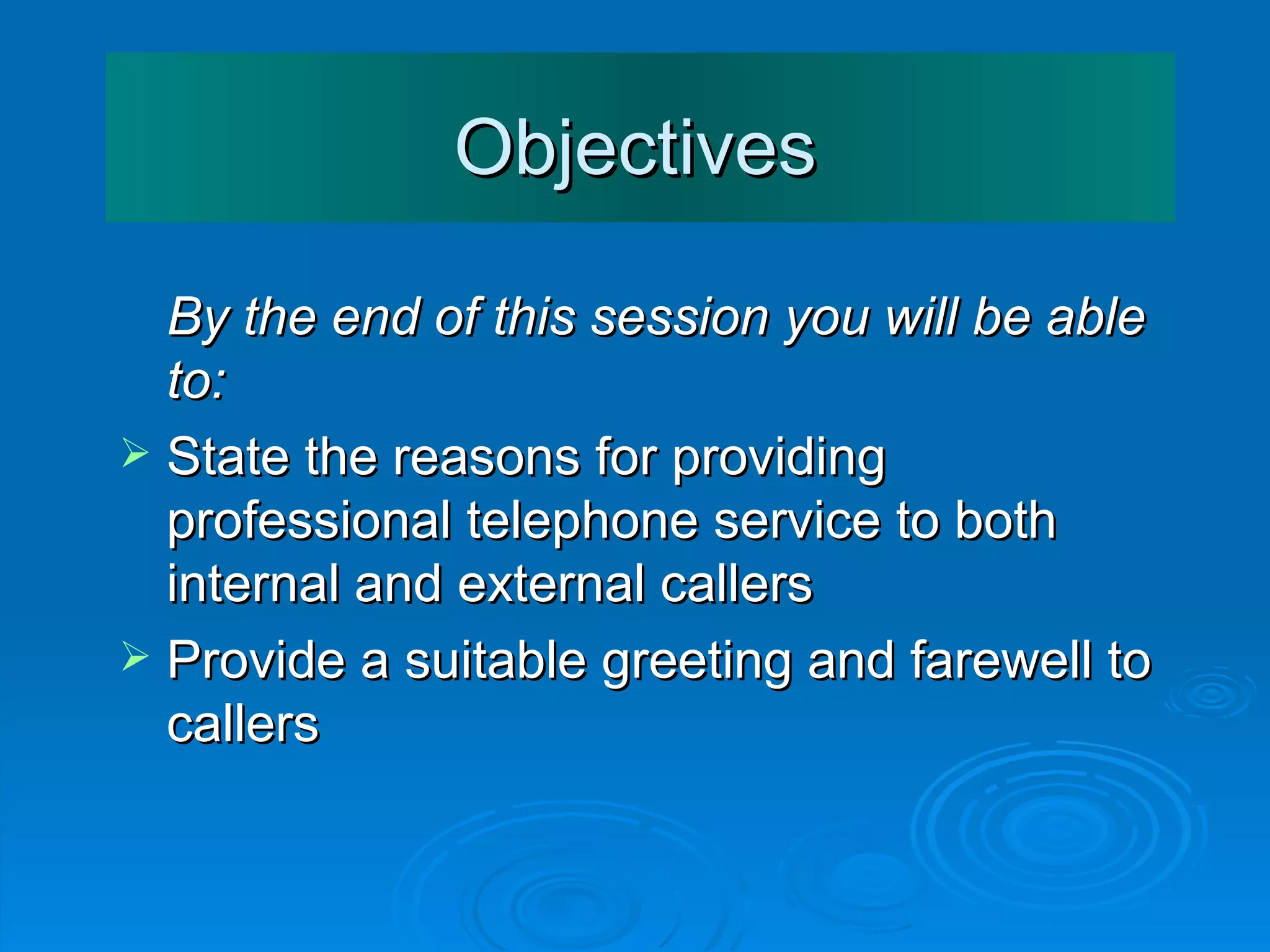 Basic telephone skills | PPT