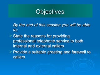 Basic telephone skills | PPT