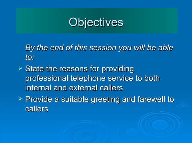 Basic telephone skills | PPT