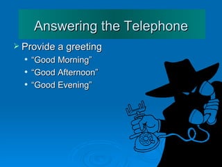 Basic telephone skills | PPT