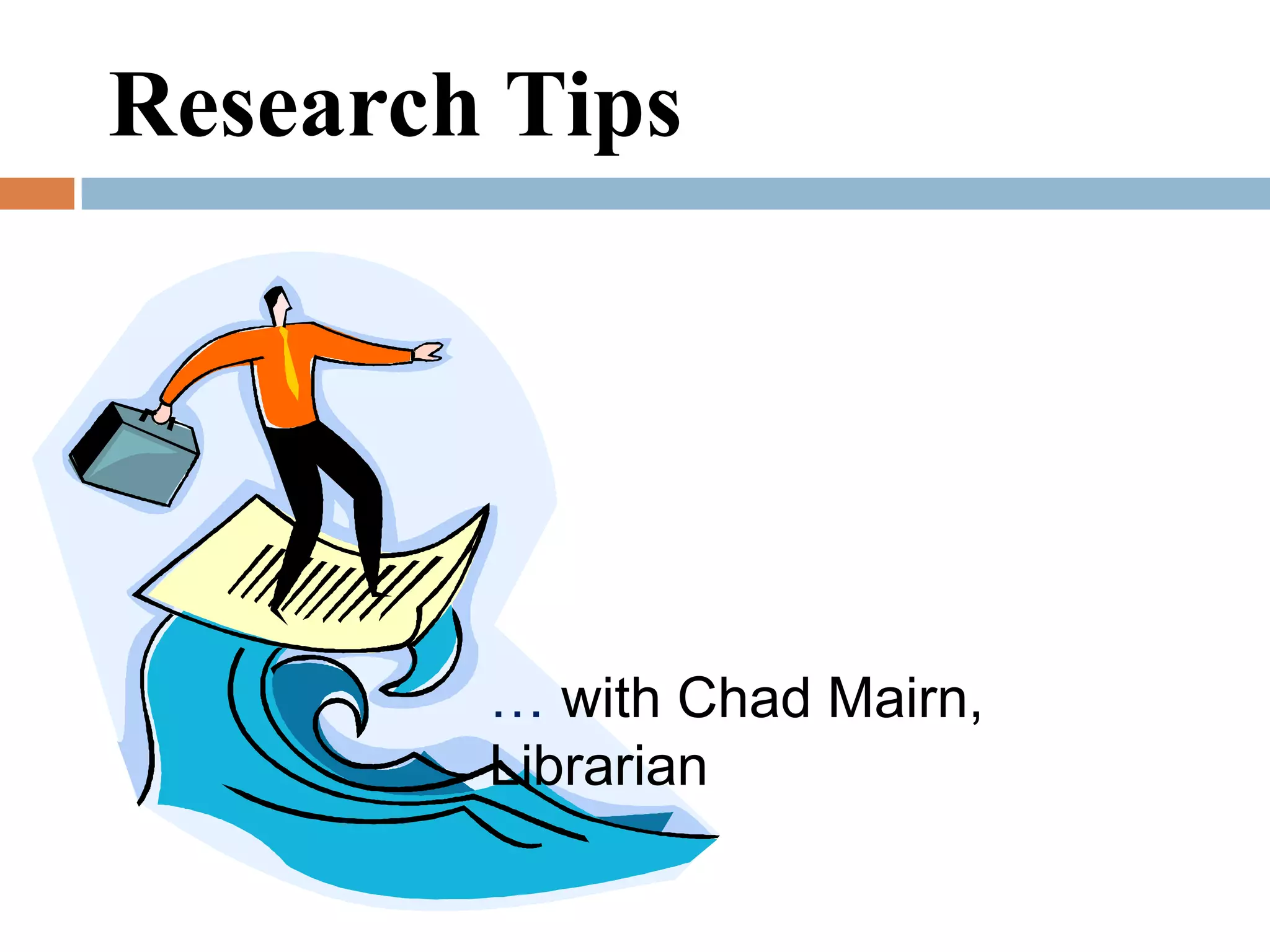 Library Research Methods -- Overview Zipcast | PPTX