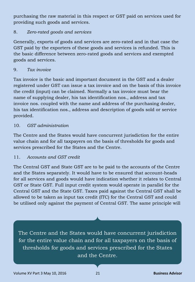 Basic tenets of GST - Dr Sanjiv Agarwal | PDF | Business Accounting ...