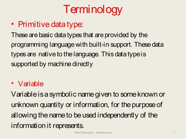 Basic terminologies