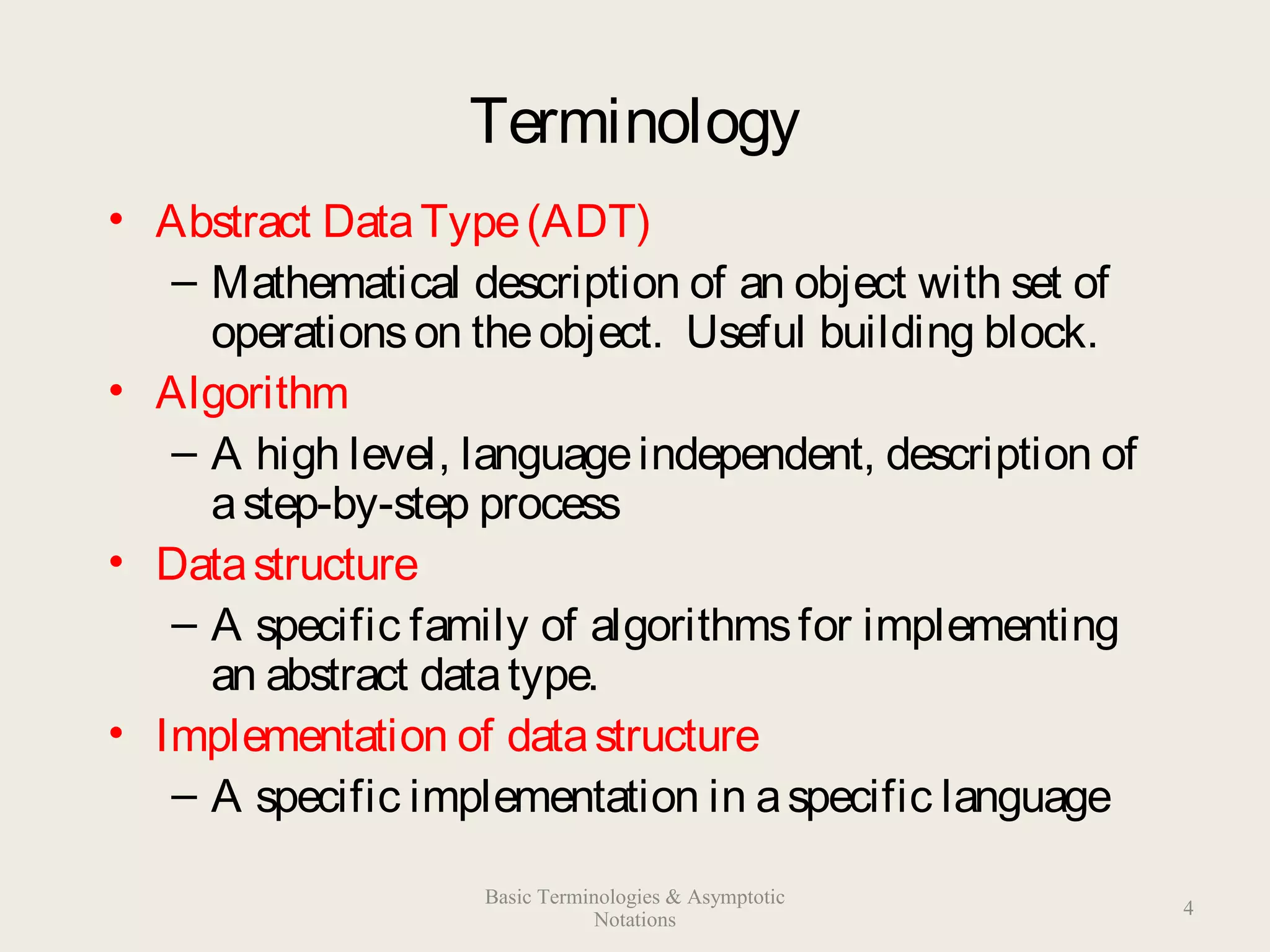 Basic terminologies & asymptotic notations | PPT | Programming Languages | Computing