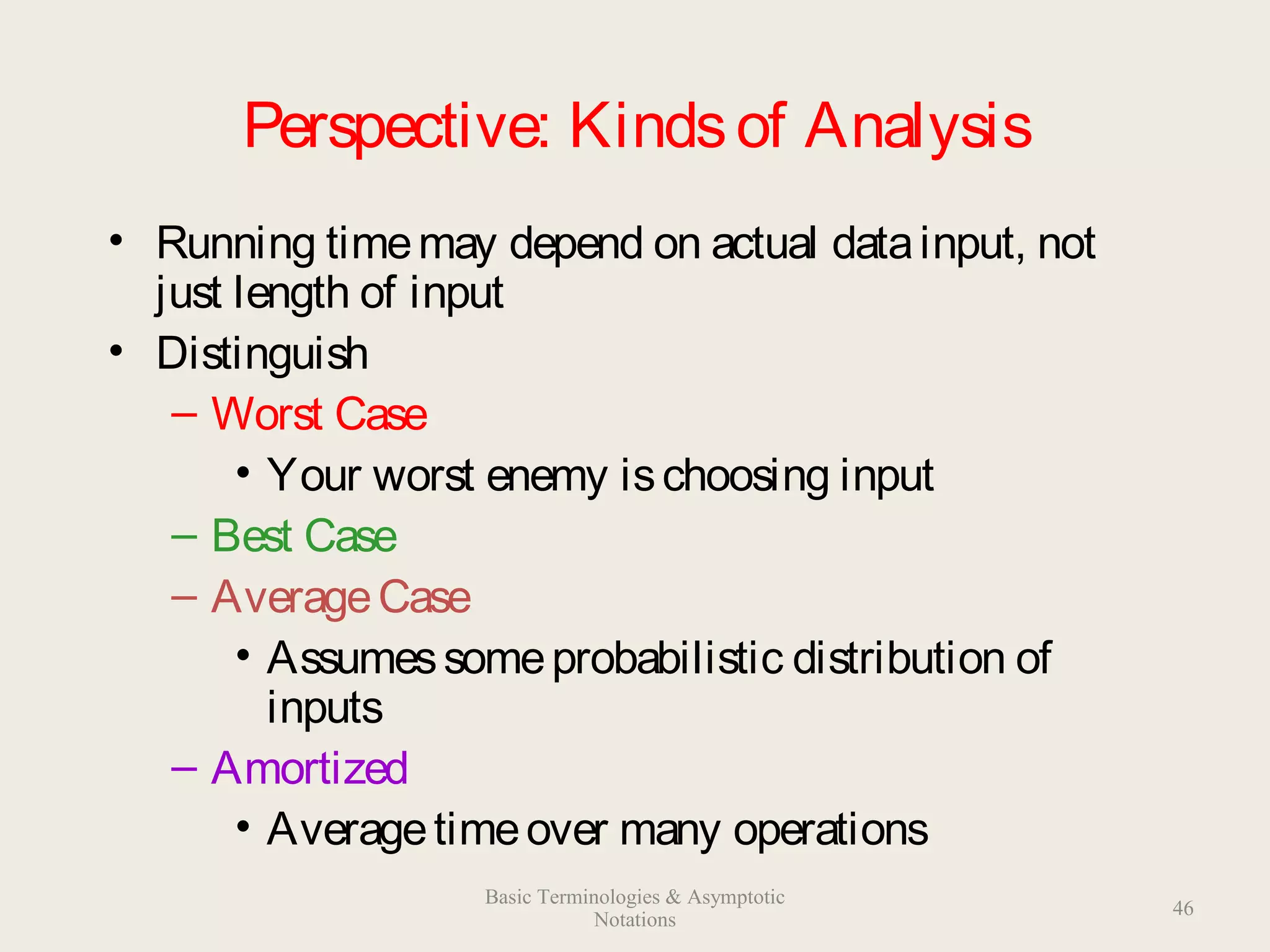 Basic terminologies & asymptotic notations | PPT | Programming Languages | Computing
