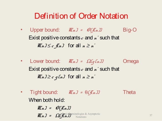 Basic terminologies & asymptotic notations