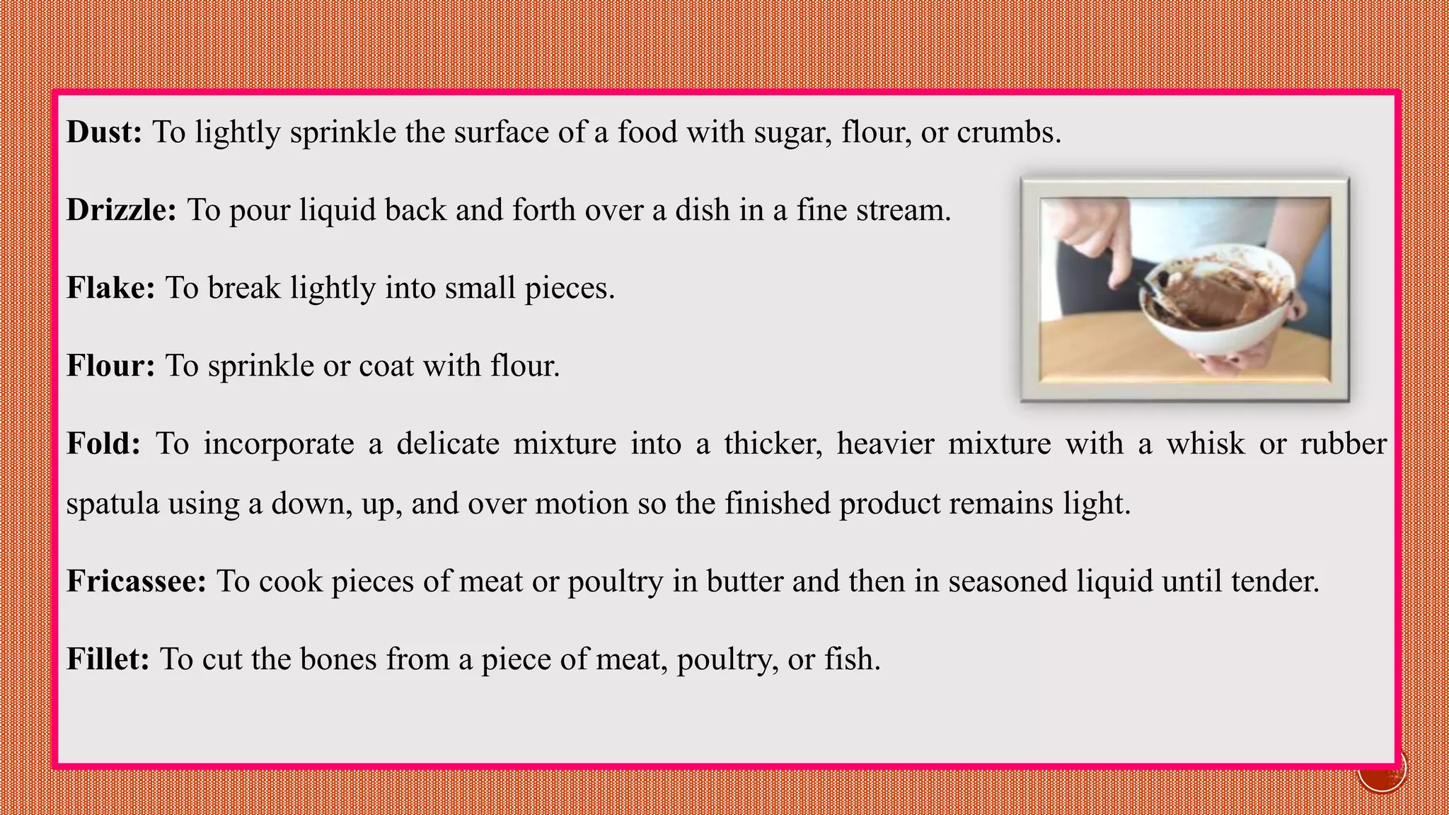 Basic terminologies used in food preperation (unit iv) | PPTX
