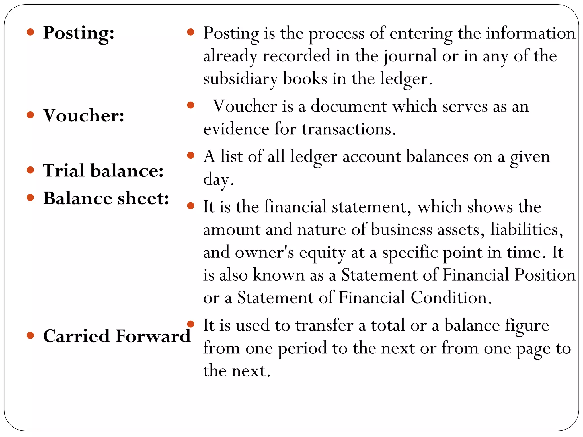 Basic terminology in accounts | PPT