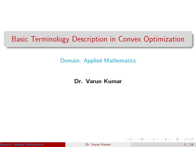 Basic terminology description in convex optimization | PPT