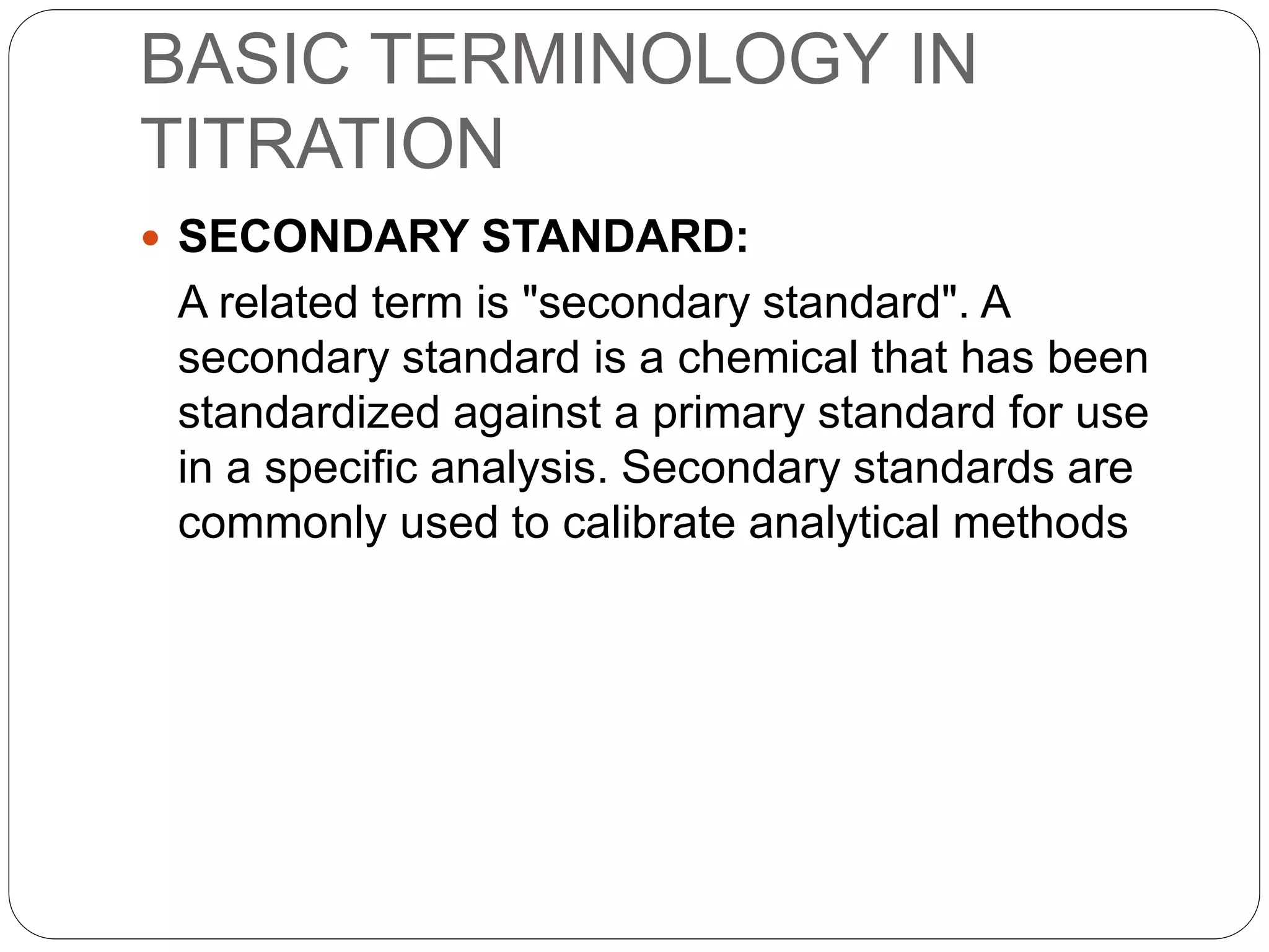 Basic terminology in titration | PPTX
