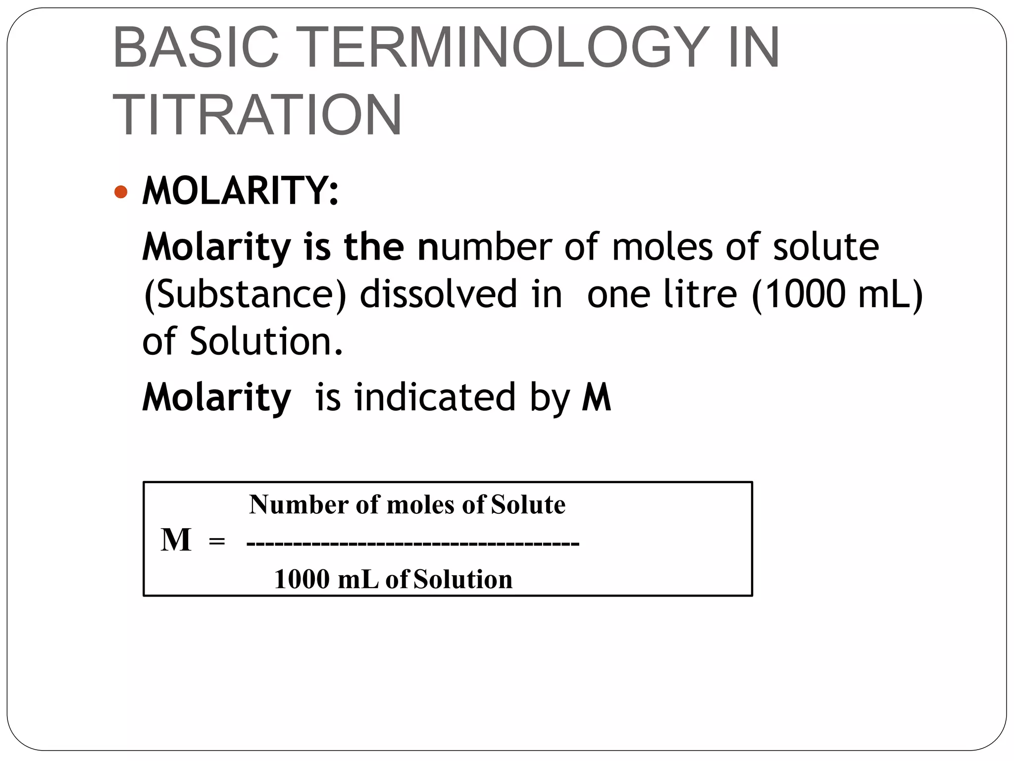 Basic terminology in titration | PPTX