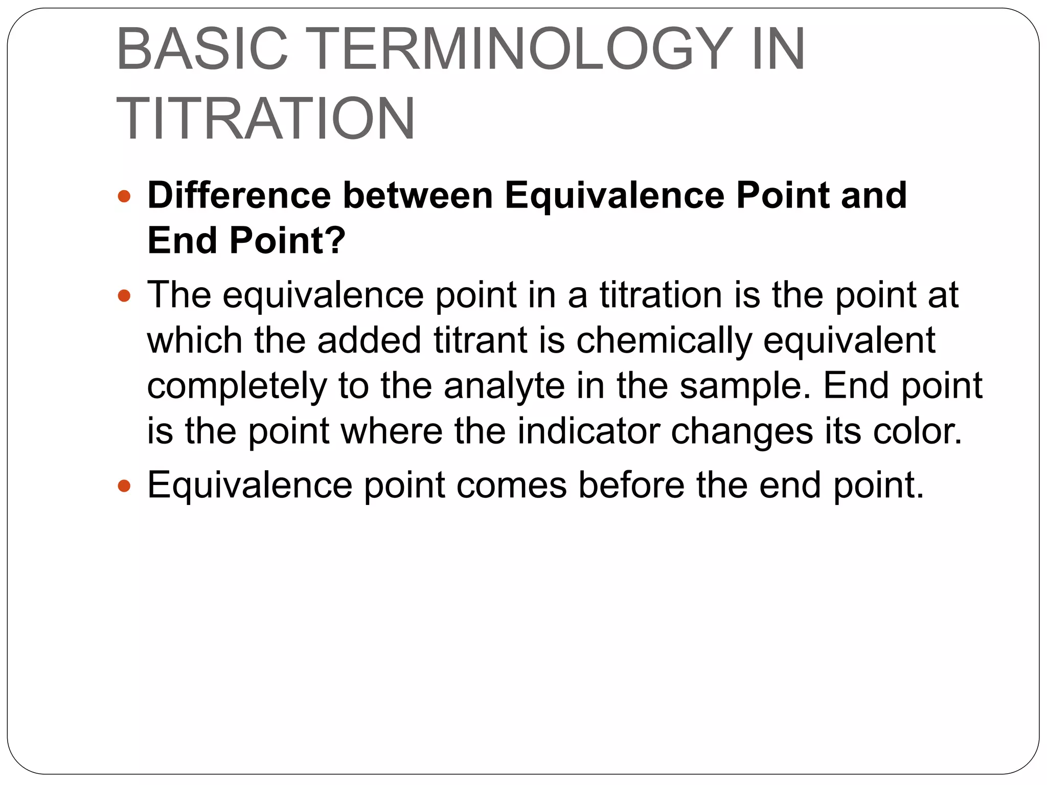 Basic terminology in titration | PPTX
