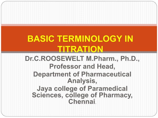 Basic terminology in titration | PPTX