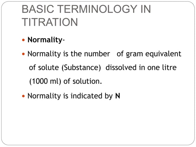 Basic terminology in titration | PPTX
