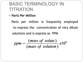 Basic terminology in titration | PPTX