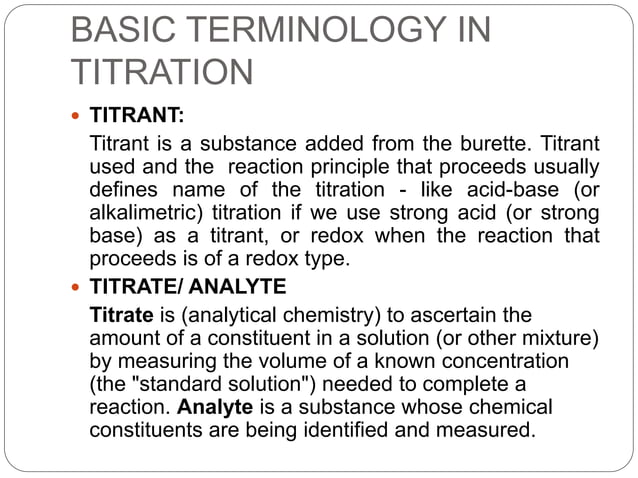 Basic terminology in titration | PPTX