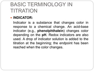Basic terminology in titration | PPTX