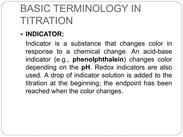 Basic terminology in titration | PPTX