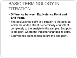 Basic terminology in titration | PPTX