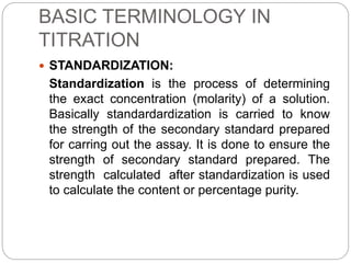 Basic terminology in titration | PPTX