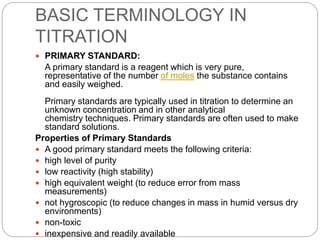Basic terminology in titration | PPTX
