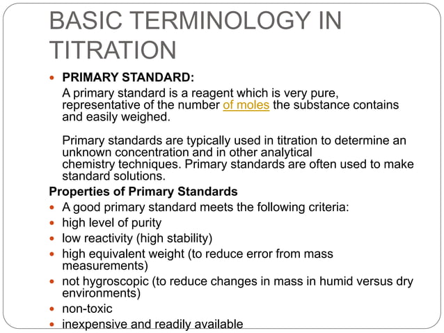 Basic terminology in titration | PPTX