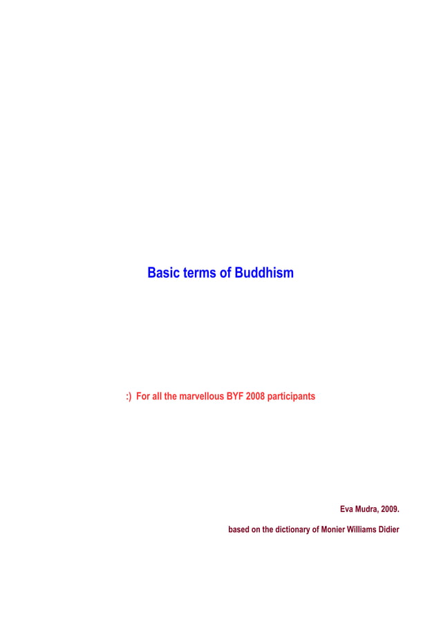Basic terms of buddhism | PDF