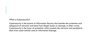 Basic Terms Used in Cyber Security by Dr.Purushottam Petare | PPTX