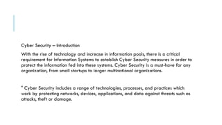 Basic Terms Used in Cyber Security by Dr.Purushottam Petare | PPTX