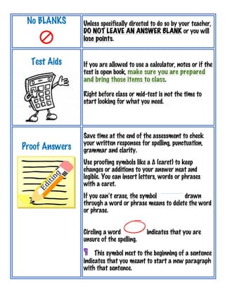 Basic test taking tips student handout | PDF