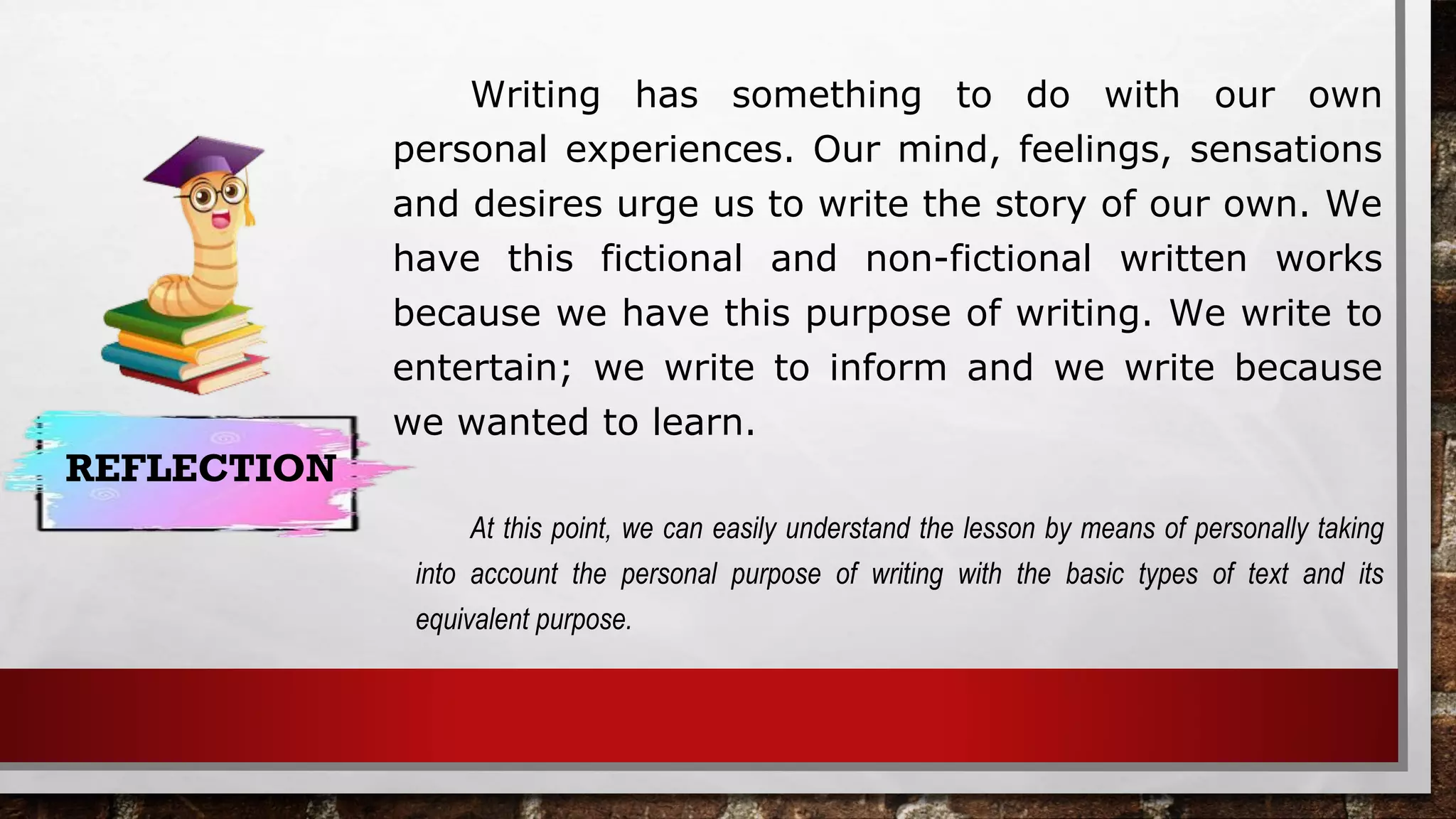 Basic text types and other text types as to purpose ppt | PDF