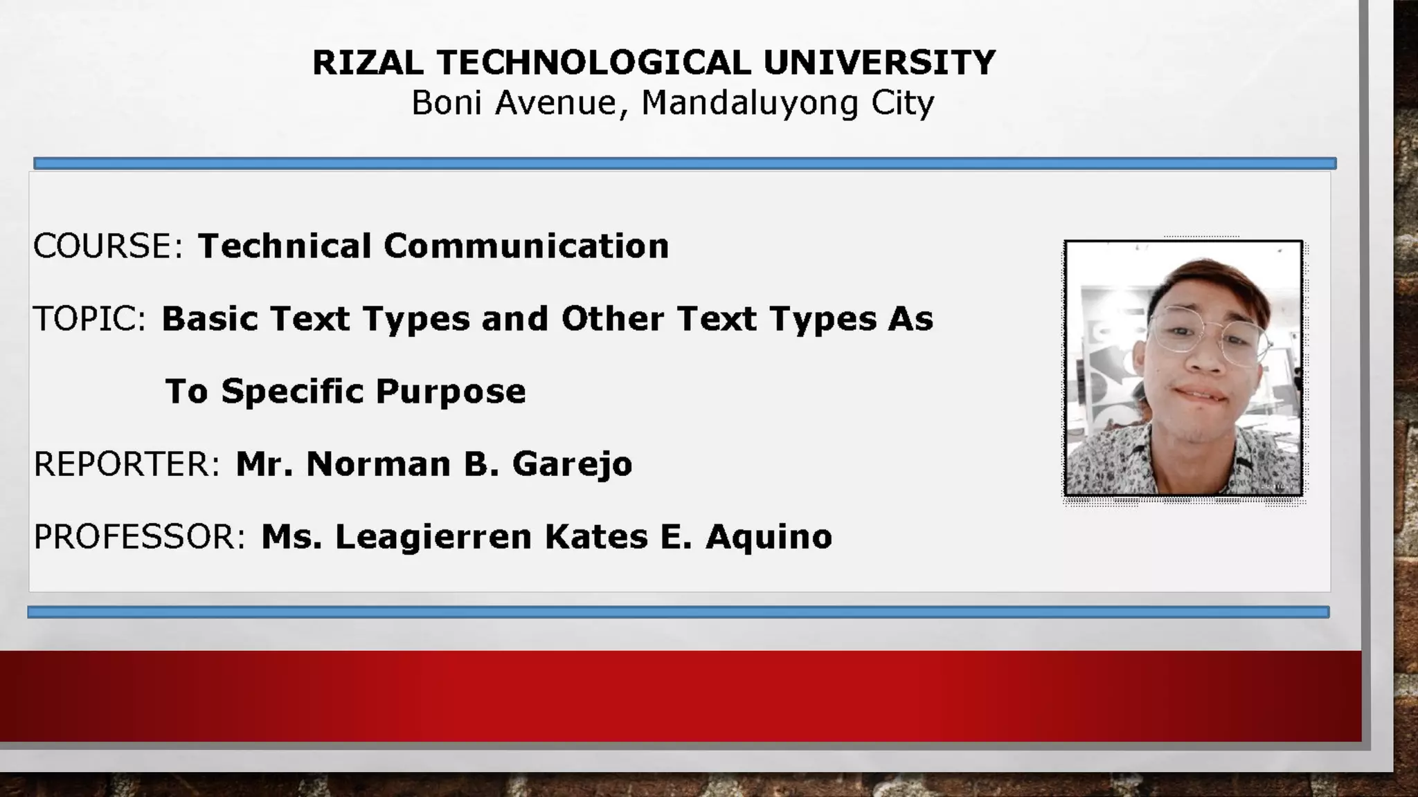 Basic text types and other text types as to purpose ppt | PDF