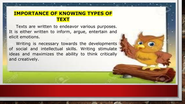 Basic text types and other text types as to purpose ppt | PDF