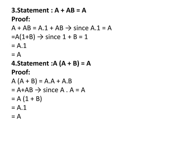 Basic Theorems And Properties Of Boolean Algebra Pptx