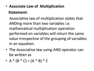 Basic theorems and properties of boolean algebra | PPTX
