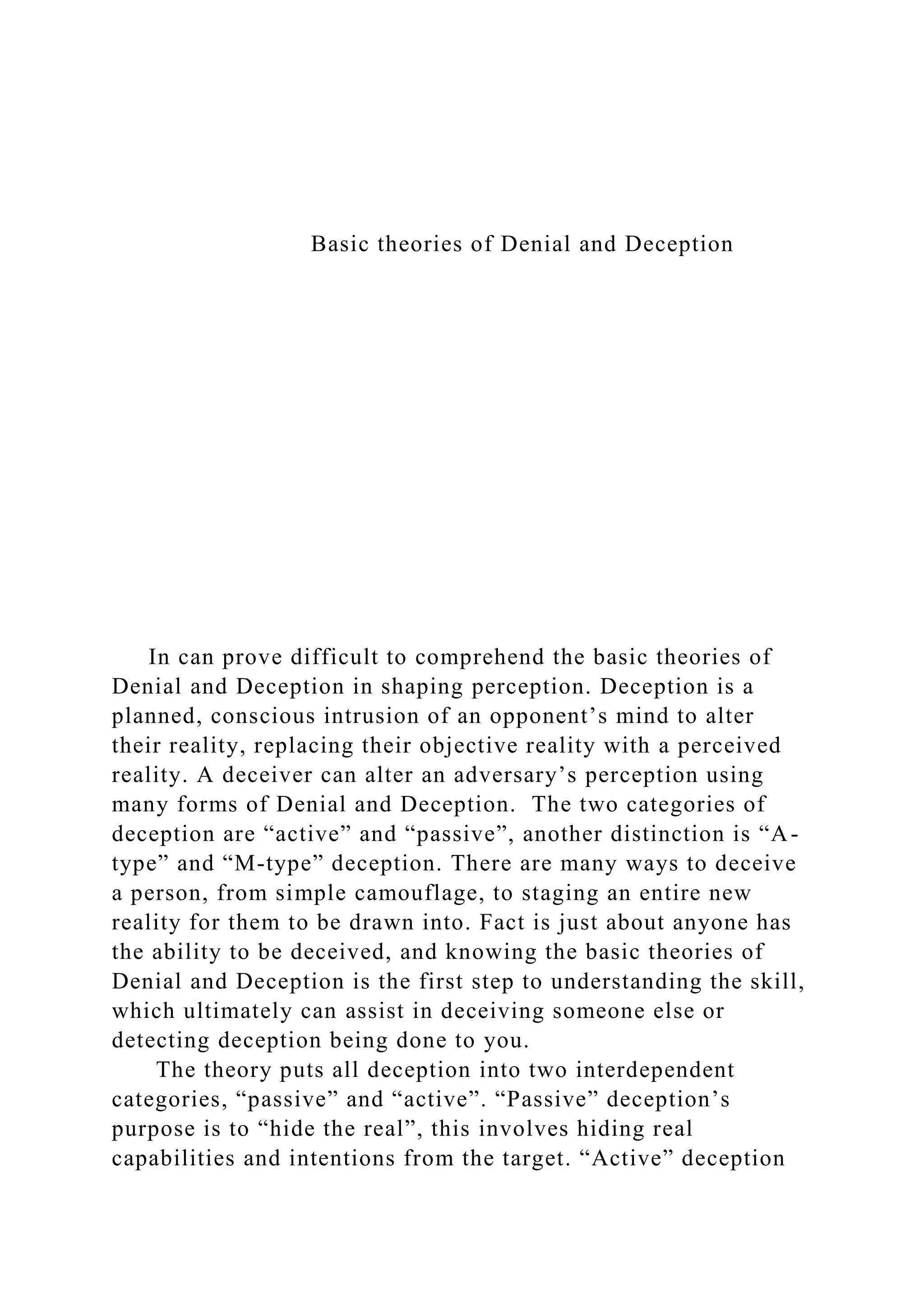 Basic theories of Denial and Decept.docx