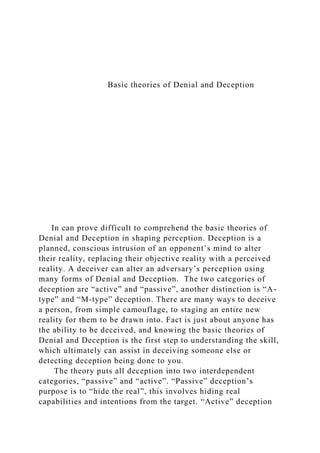 Basic theories of Denial and Decept.docx