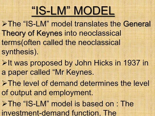 Basic theory of IS-LM model | PPTX | Stocks and Bonds | Personal Investing