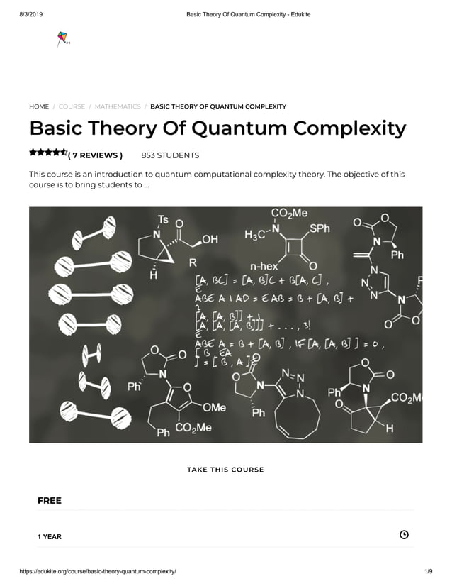 Basic Theory Of Quantum Complexity - Edukite | PDF | Free Download