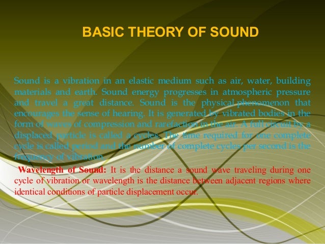 Basic theory of sound