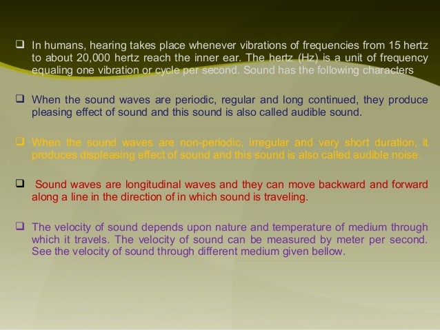 Basic theory of sound