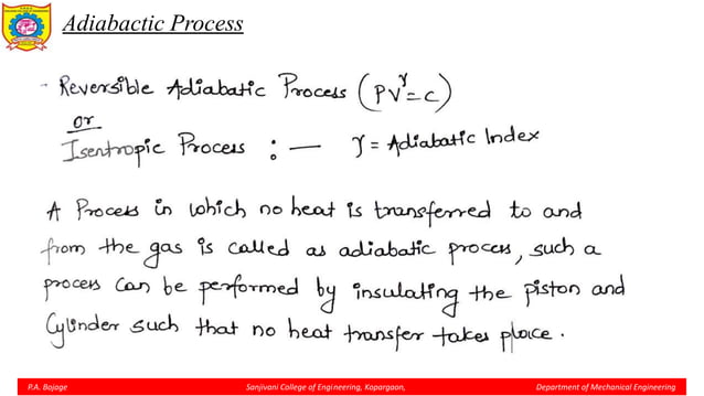 Basic Thermodynamics Unit 4 PPT by New Format - Adiabatic and ...