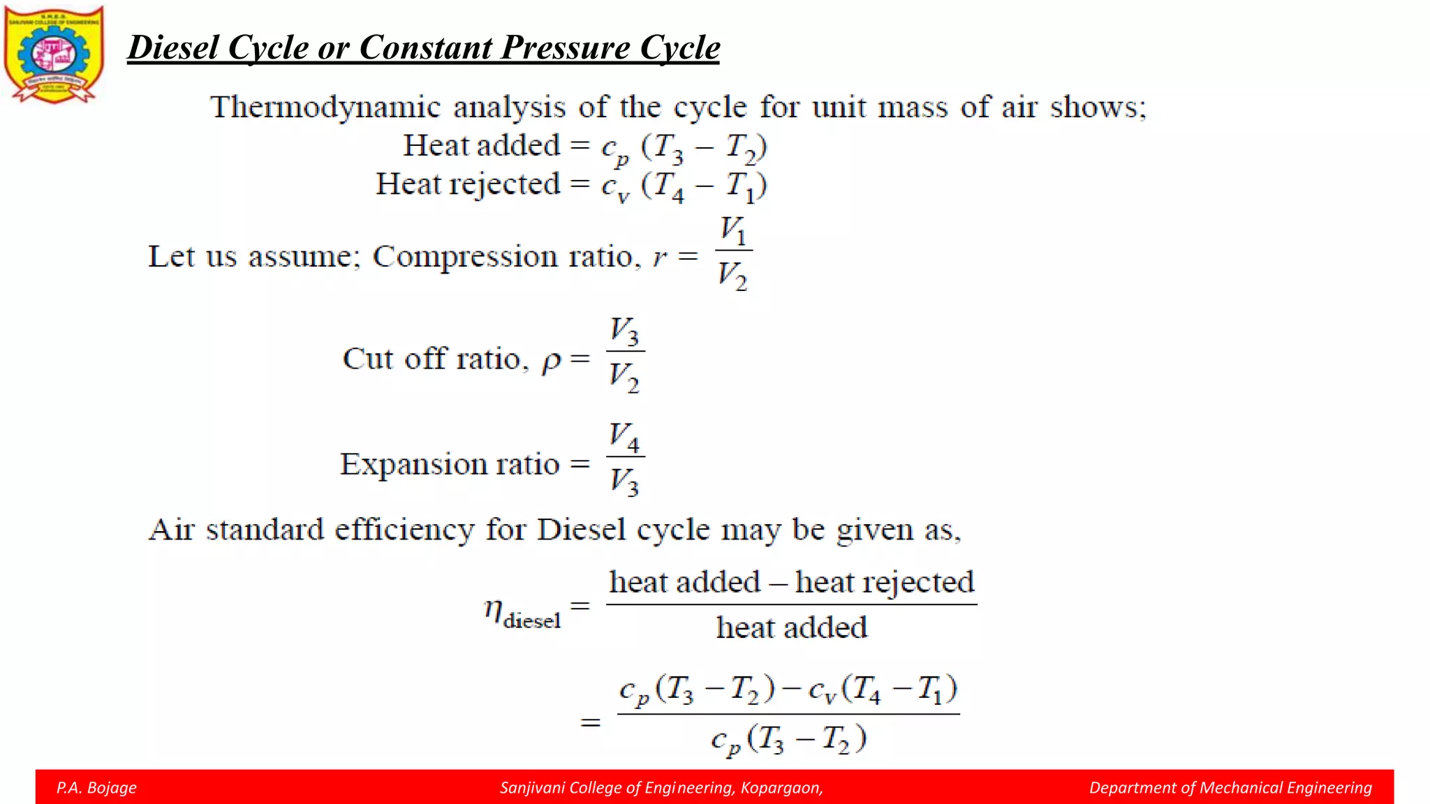 Basic Thermodynamics Unit 4 PPT by New Format - Diesel Cycle.pptx