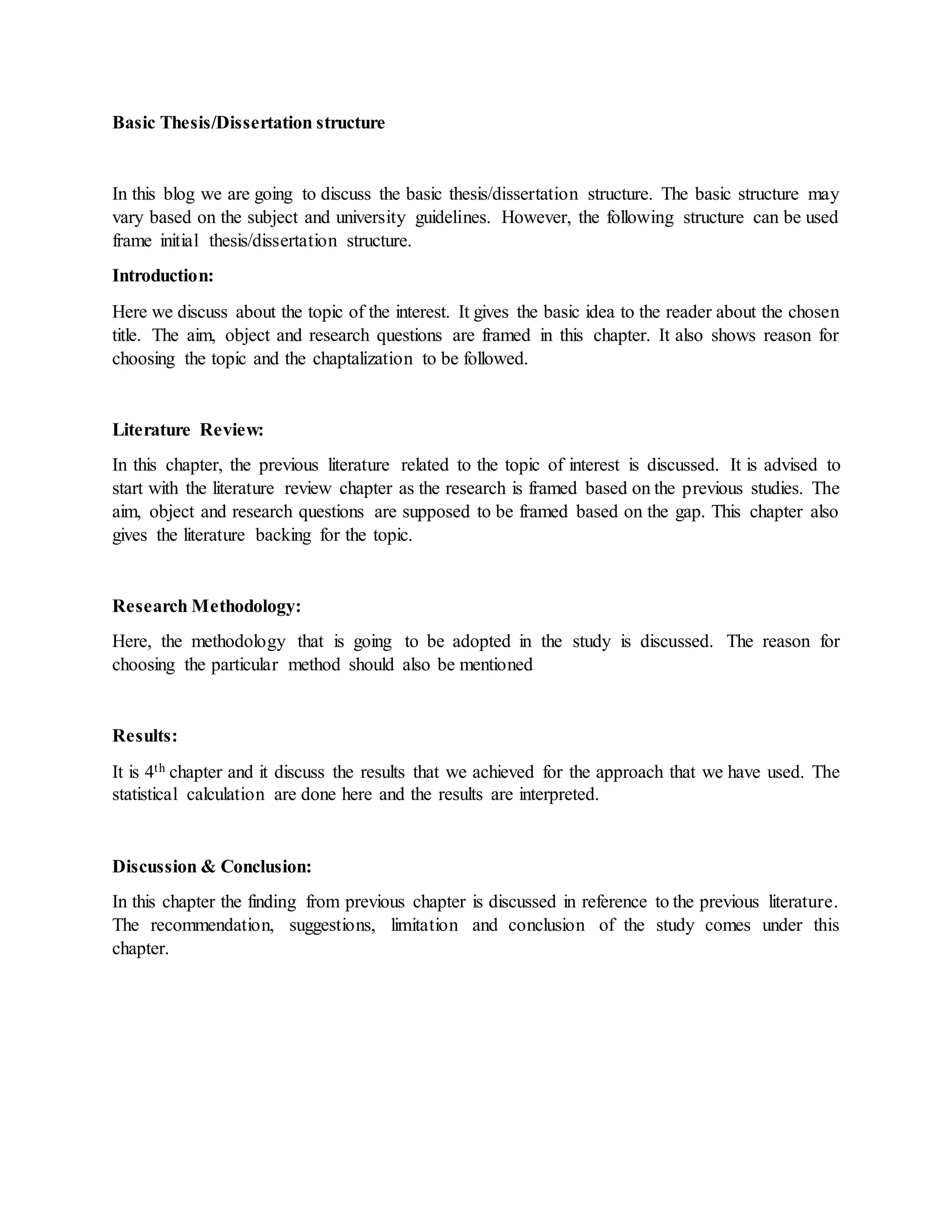 Basic thesis structure | DOCX