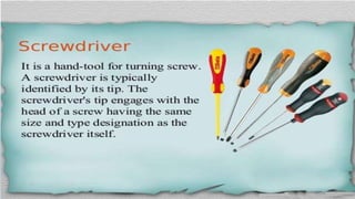 Basic tools and equipment in basic technology story board.pptx 22 | PPTX