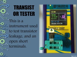 Basic tools and instruments in electronics | PPTX