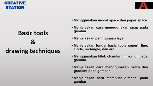 Basic tools _ drawing techniques AutoCAD_Mas Raja (Creative Station).pptx.pdf