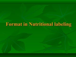 Basic tools in nutrition | PPT
